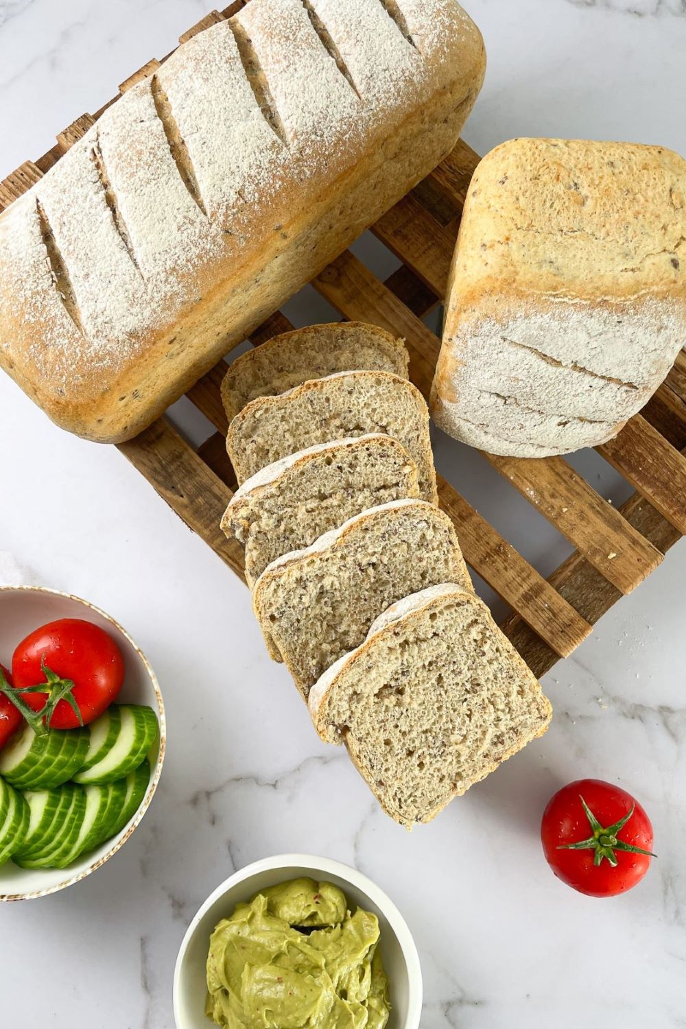 Easy Vegan Bread with Sunflower- and Flax Seeds - a little love